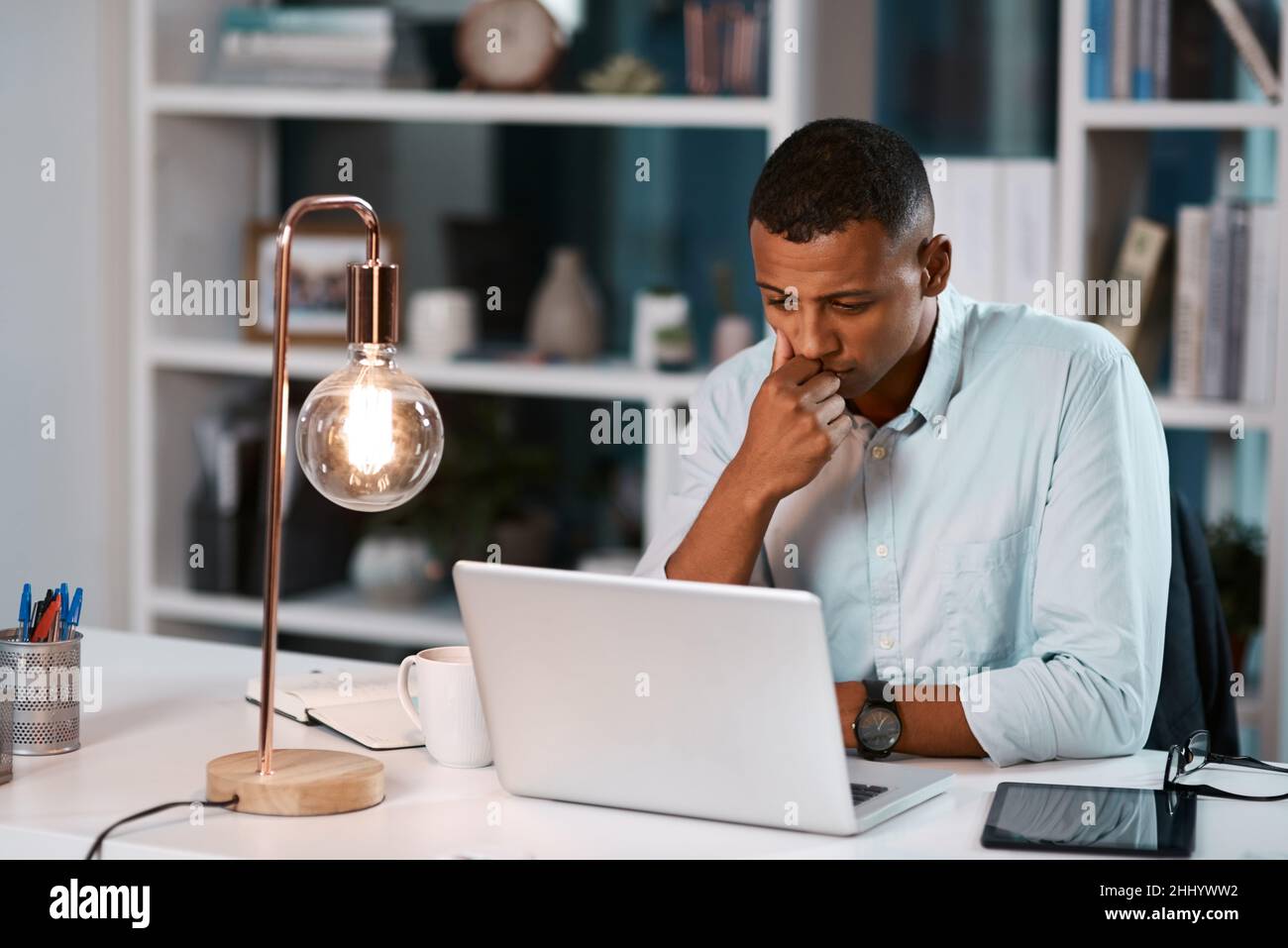 Success involves a lot of late nights and thorough thinking Stock Photo ...