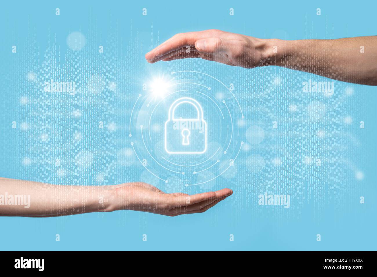 Cyber security network. Padlock icon and internet technology networking ...