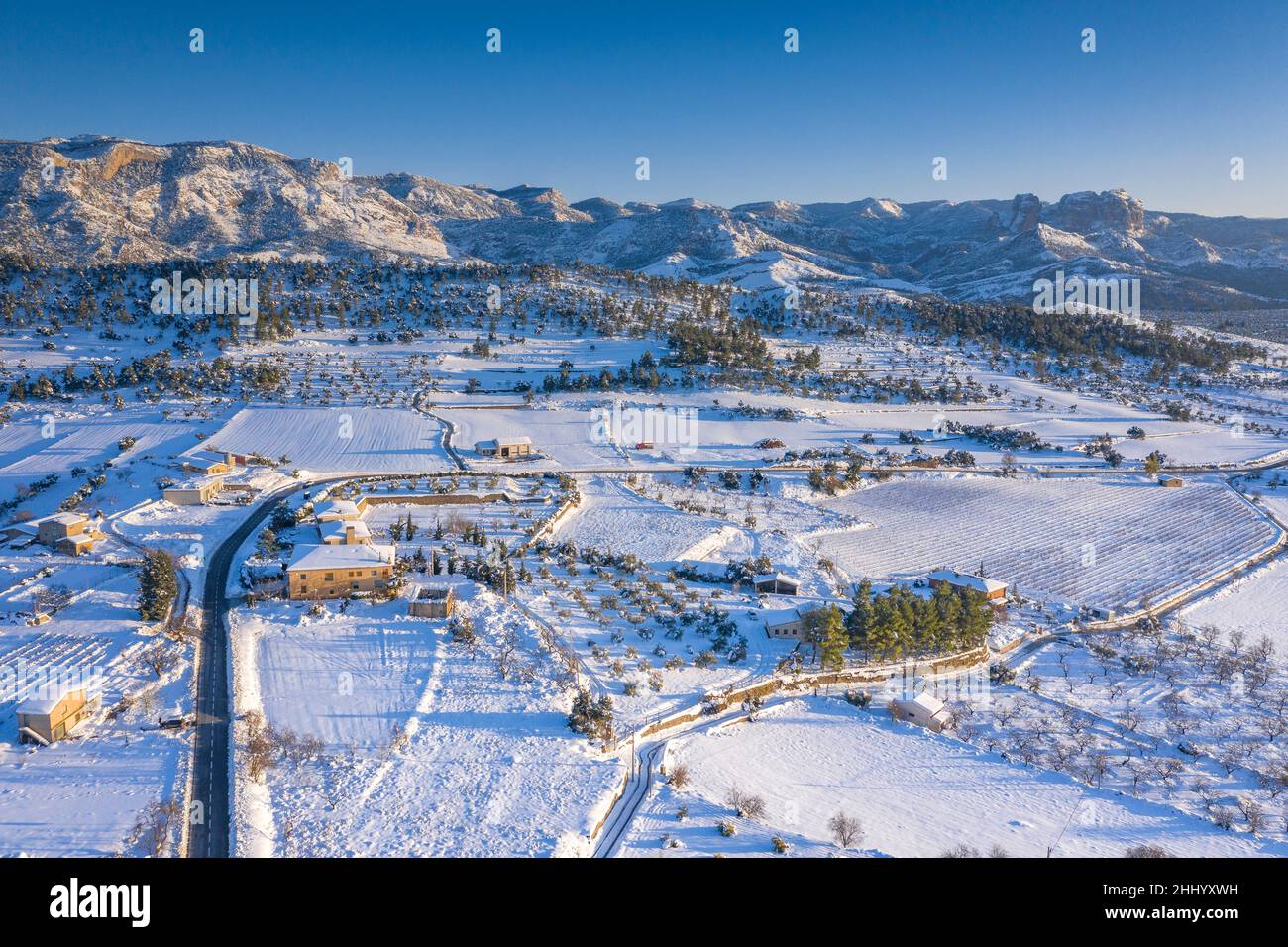 Aerial view of the Els Ports / Los Puertos mountains and Horta de Sant ...