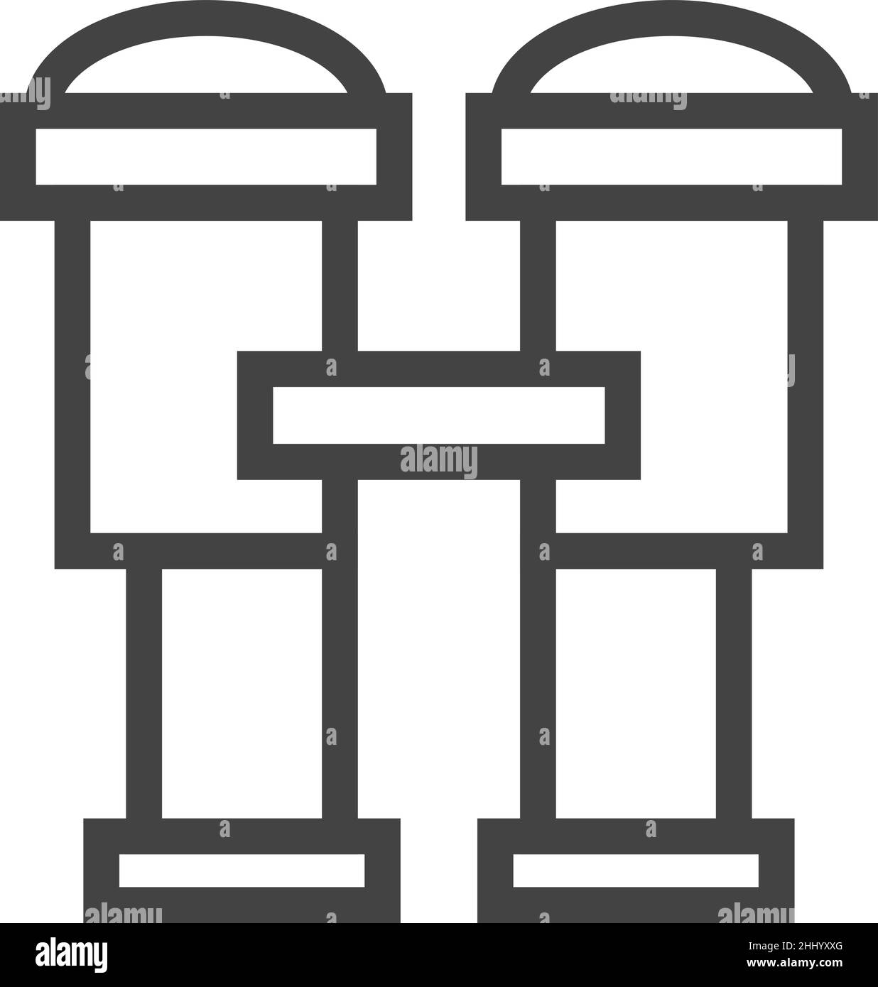 Binoculars icon. Field glasses. Optical device in linear style Stock ...