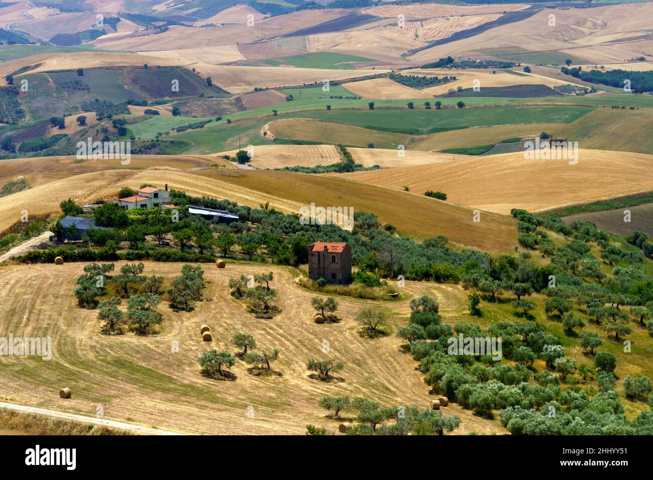 Landscape in Campobasso province, Molise, Italy, along the road to ...