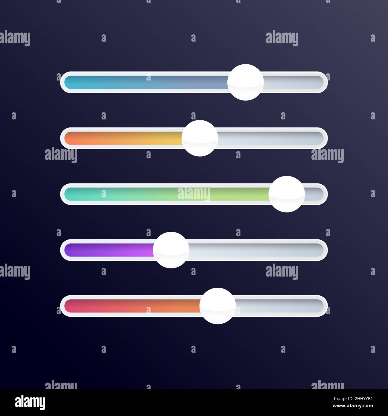 Gradient colorful sliders set Vector illustration Stock Vector Image ...