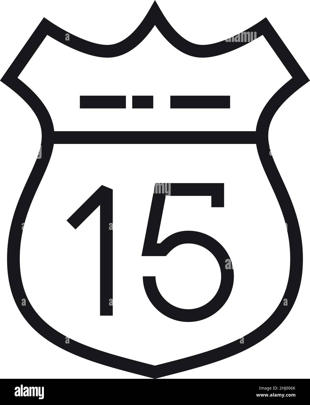 Route sign. Number in shield icon. American road symbol Stock Vector ...