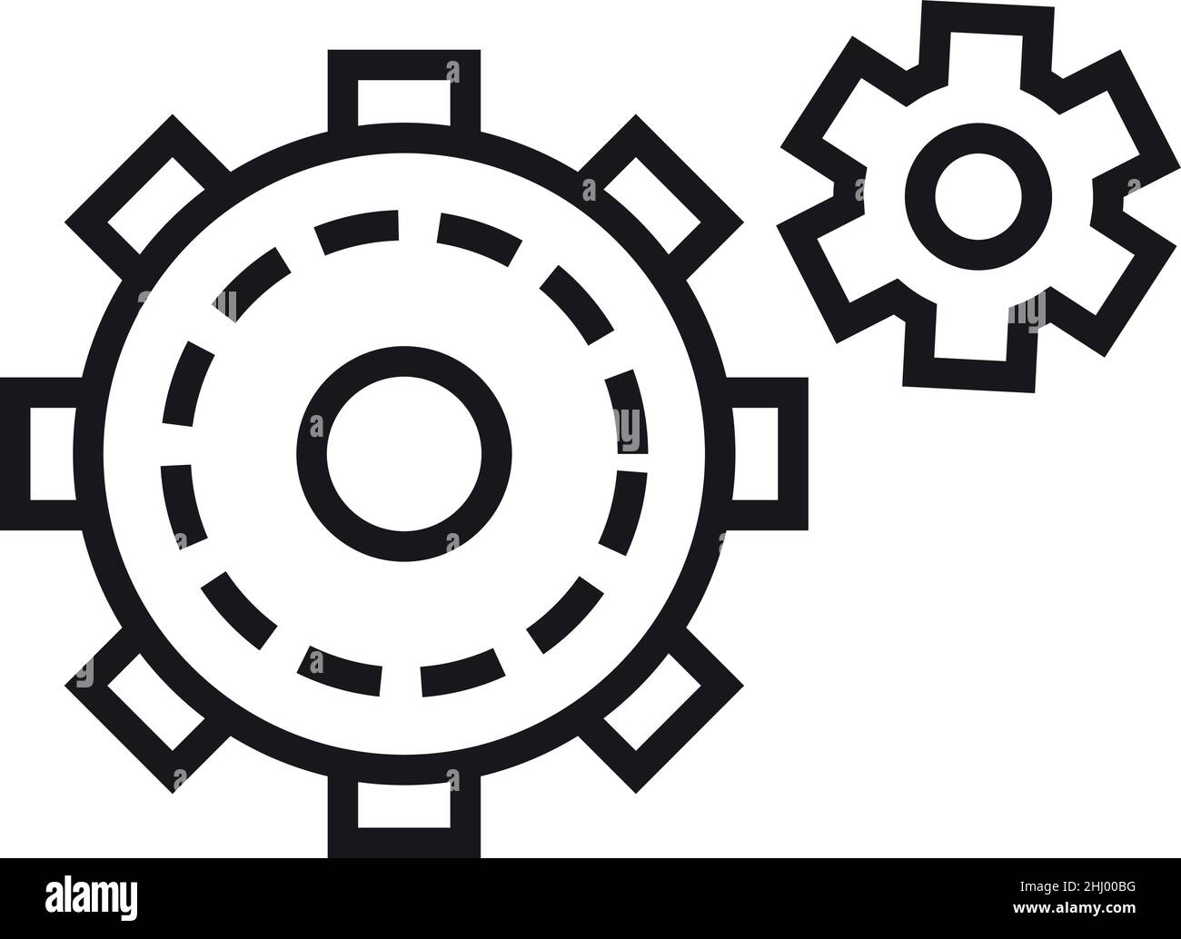 Gears icon. Process symbol. Mechanical cog wheels Stock Vector Image ...