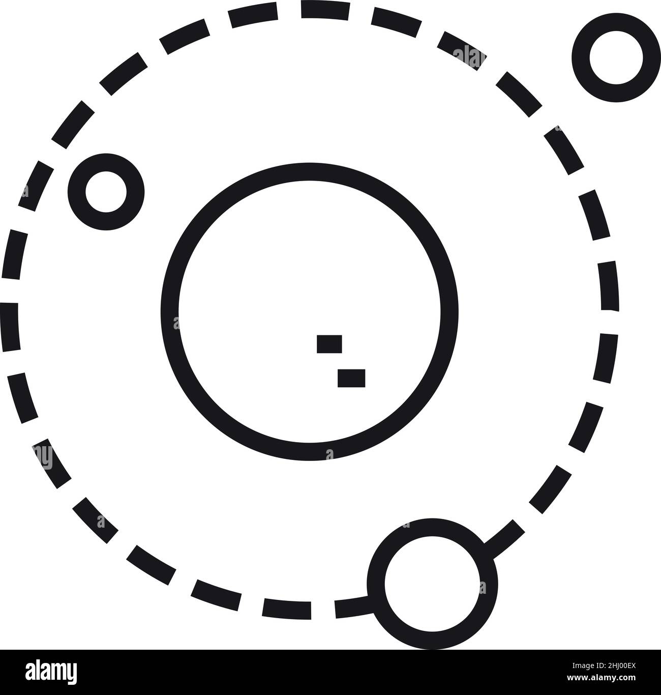 Planet with satellite orbit around. Moon path icon Stock Vector Image ...