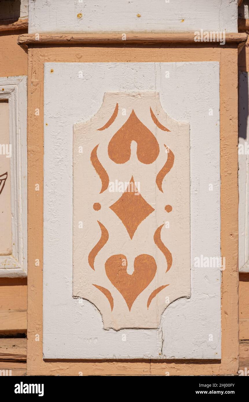Cartouche with graphic patterns on a historical architecture in the ...