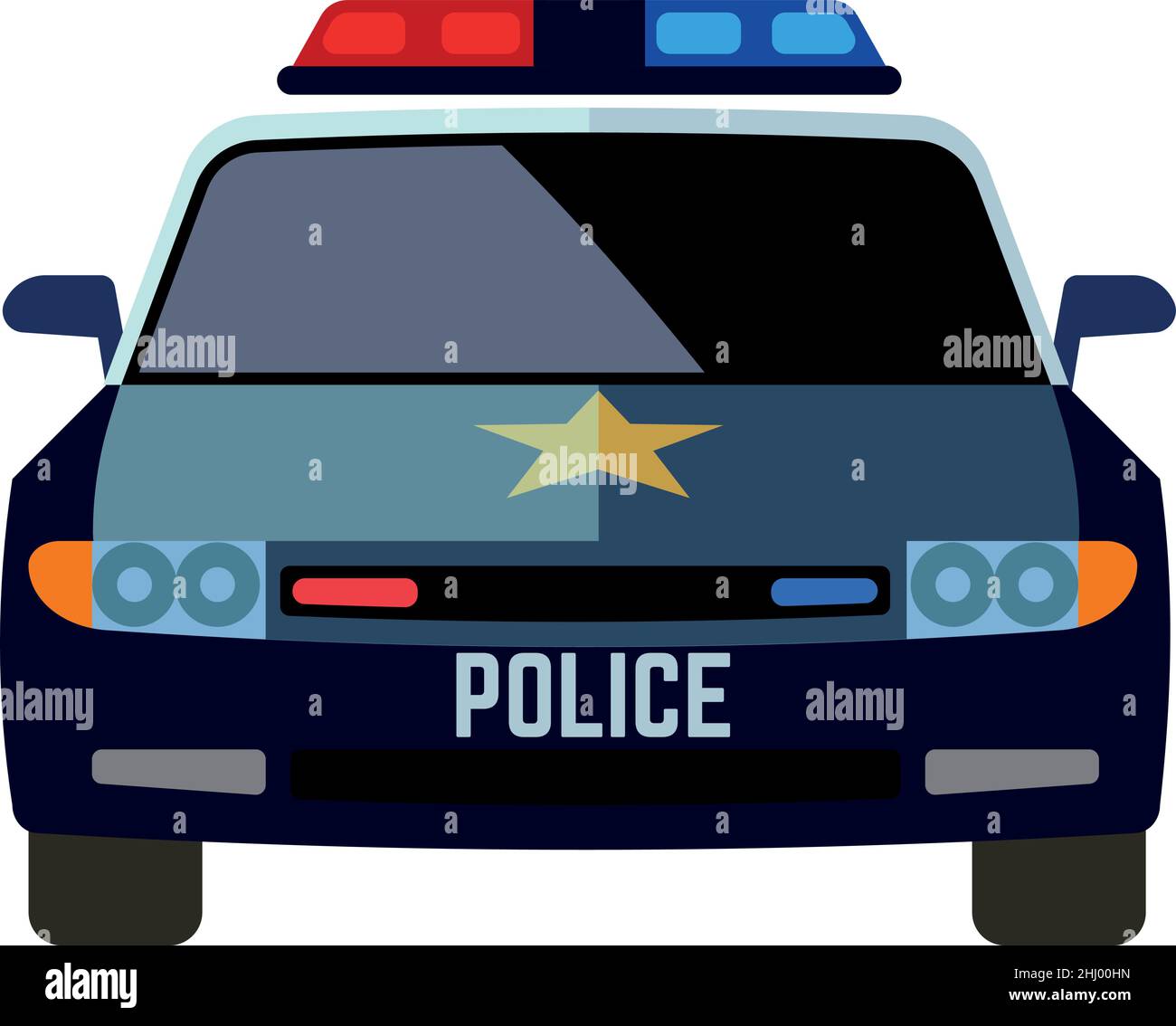 Police car front view. Patrol auto icon Stock Vector Image & Art - Alamy