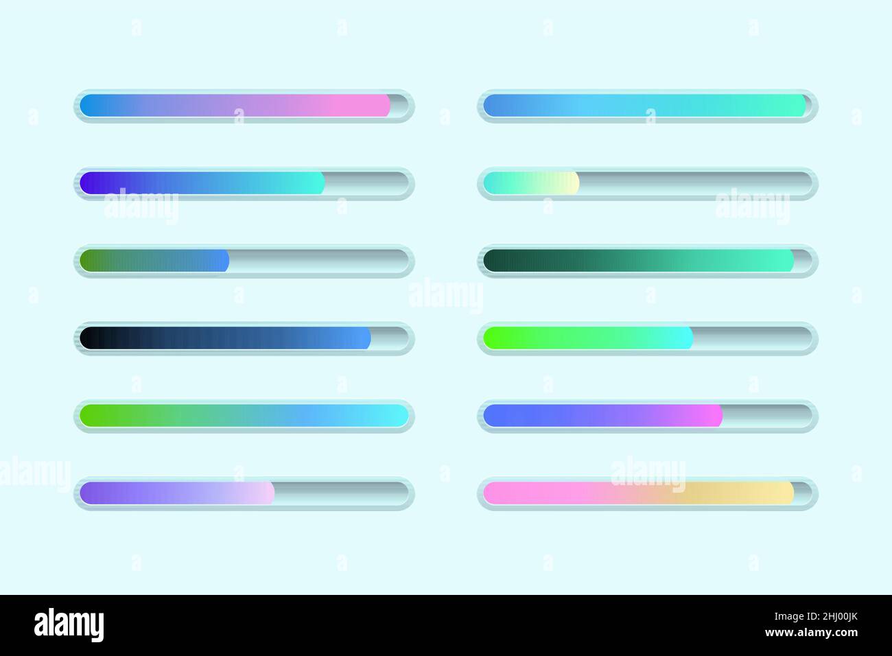 Gradient colorful sliders set Vector illustration Stock Vector Image ...