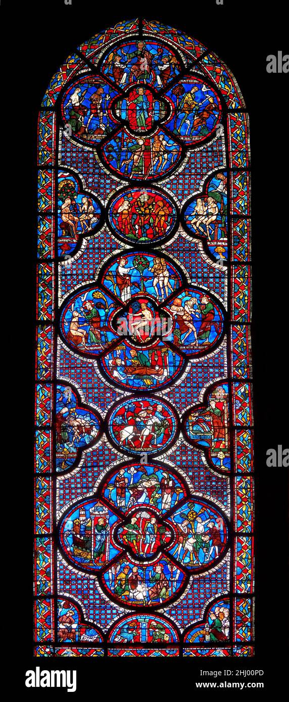 Chartres Cathedral Stained Glass Good Samaritan