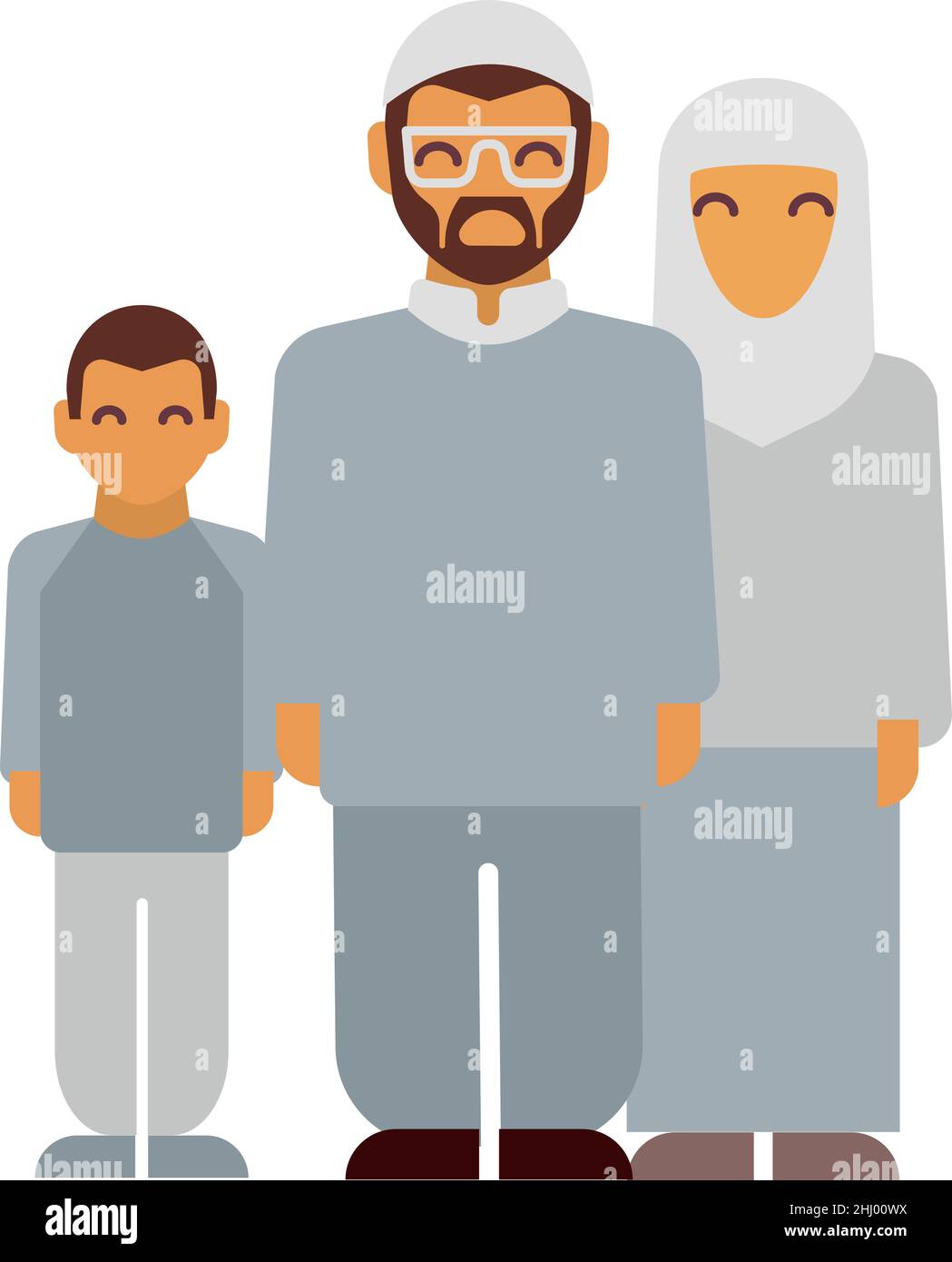 Islamic family. Muslim parents with son in traditional arabic clothes ...