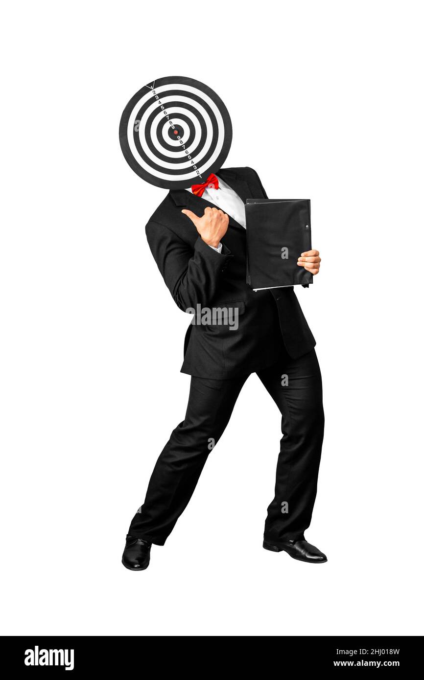 image of a man in a suit and bow tie with a target on his head Stock ...