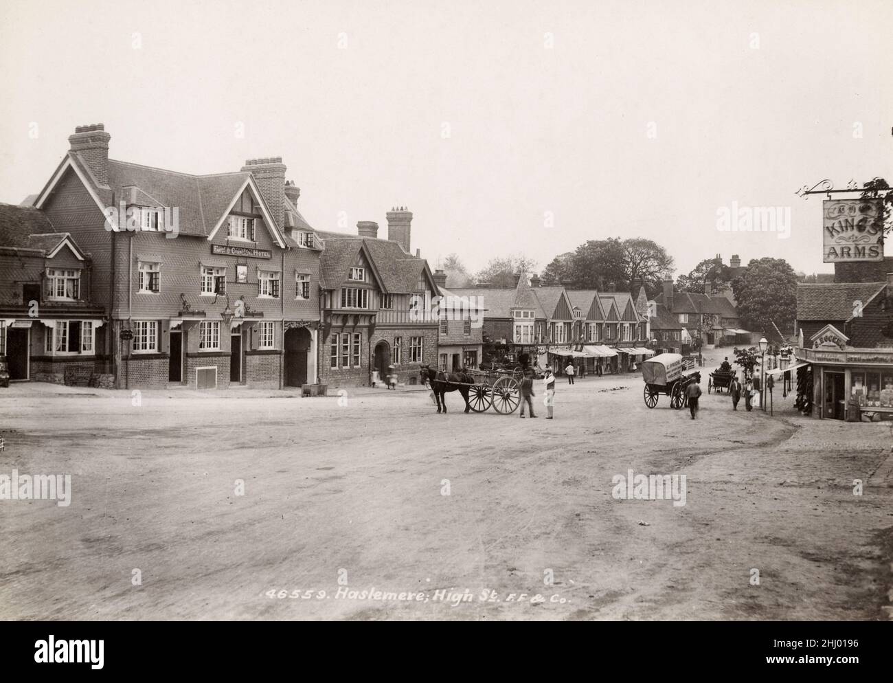 Vintage photograph, late 19th, early 20th century, view of High Street ...