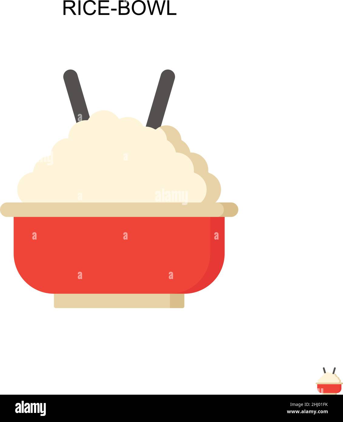 Rice-bowl Simple vector icon. Illustration symbol design template for ...