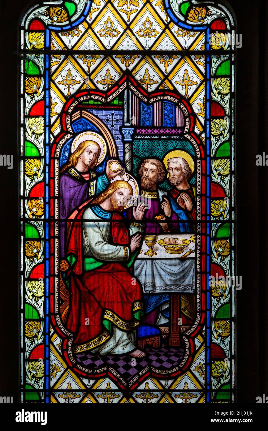 Stained glass window c 1862 by William Wailes, Stutson church, Suffolk ...