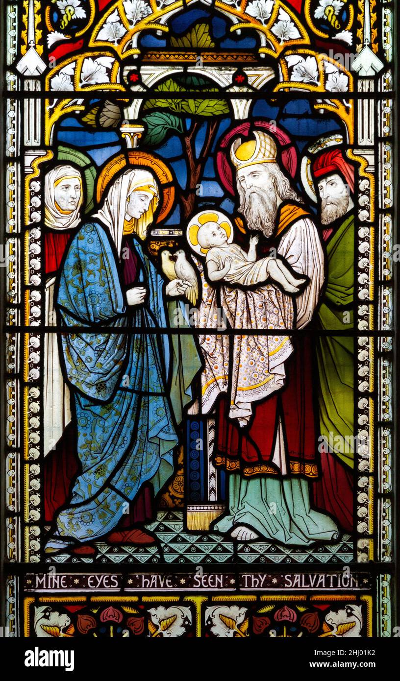 Stained glass window c 1874 by Heaton, Butler & Bayne, Stutson church ...