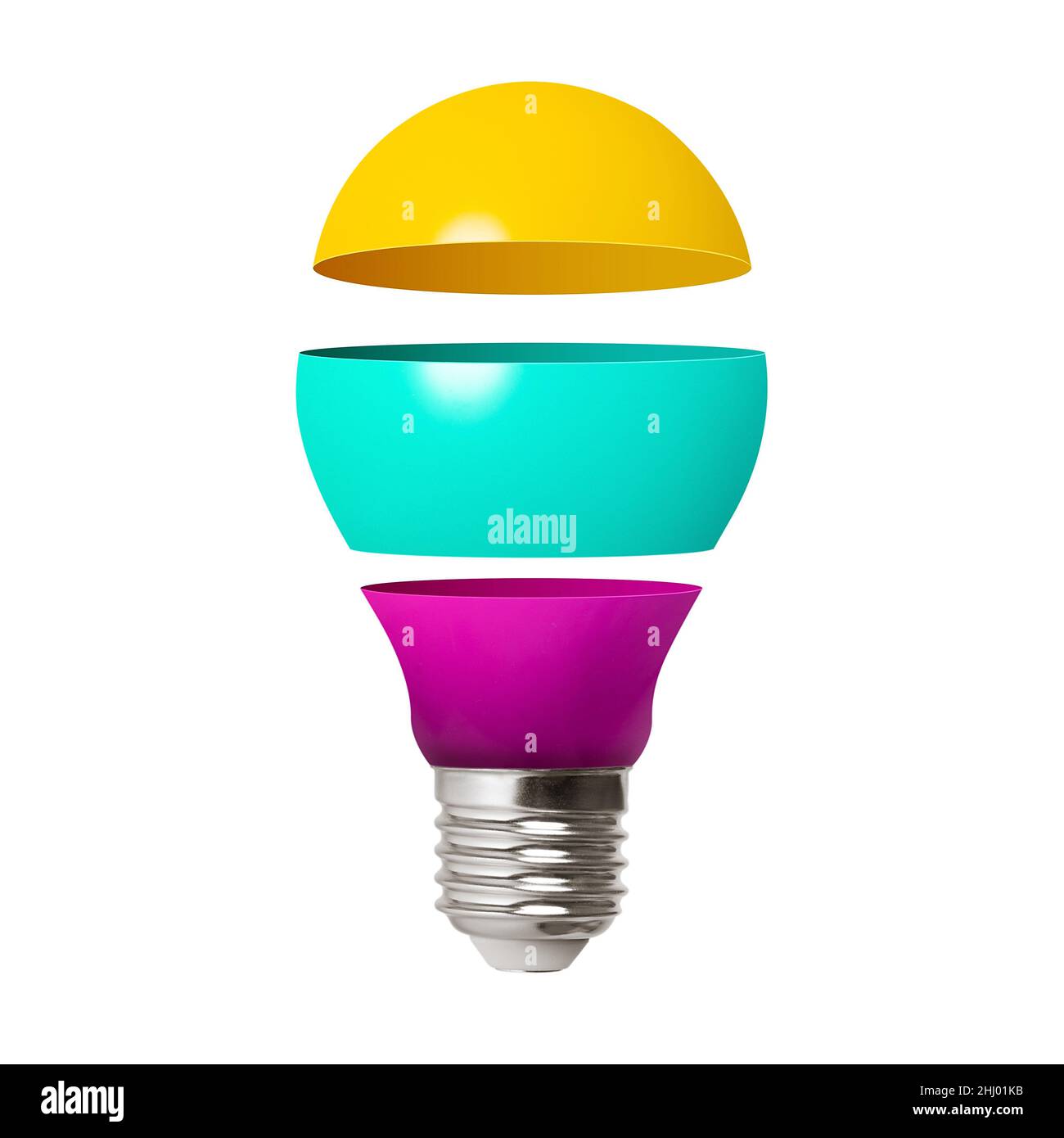 Creative Idea inspiration concept with multicolored lightbulb Stock ...