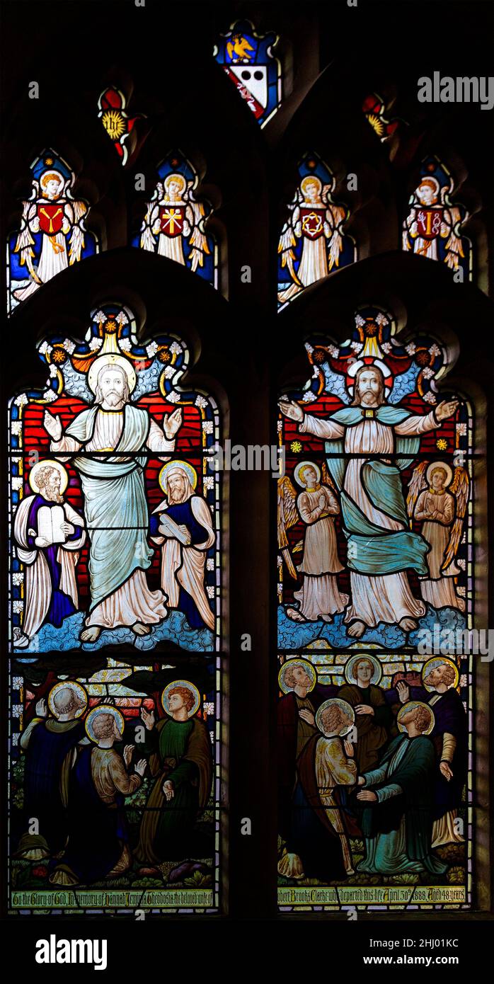 Stained glass window c 1889, Stutson church, Suffolk, England, UK ...