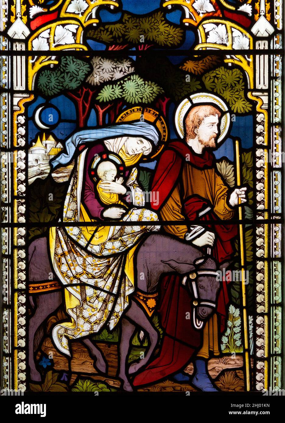 Stained glass window detail c 1874 by Heaton, Butler & Bayne, Stutson ...