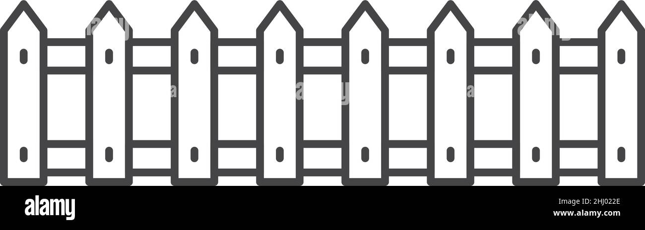 Picket fence icon. Wooden plank barrier defense Stock Vector Image ...