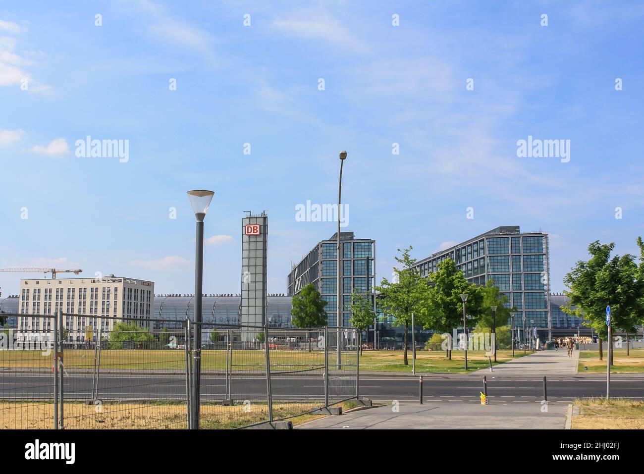 View of building exterior of Berlin Central Train Station with Deutsche ...