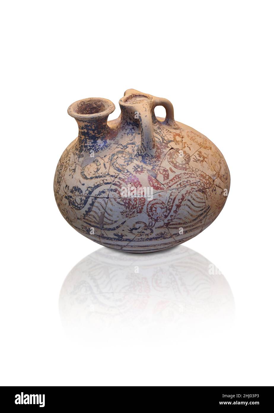 Mycenaean pottery - terracotta stirrup jar with a repeating octopus ...