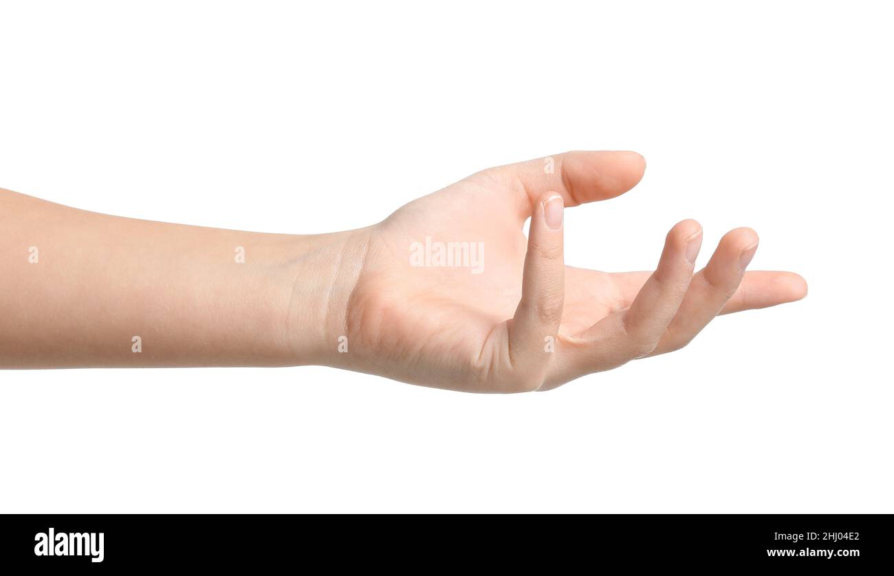 Child's arm on white background Stock Photo - Alamy