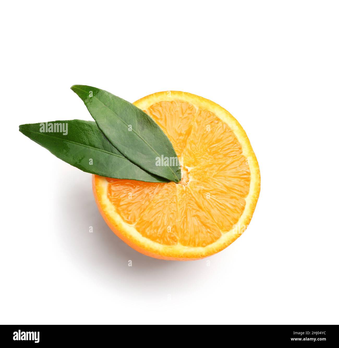 Fresh cut orange isolated on white background Stock Photo - Alamy
