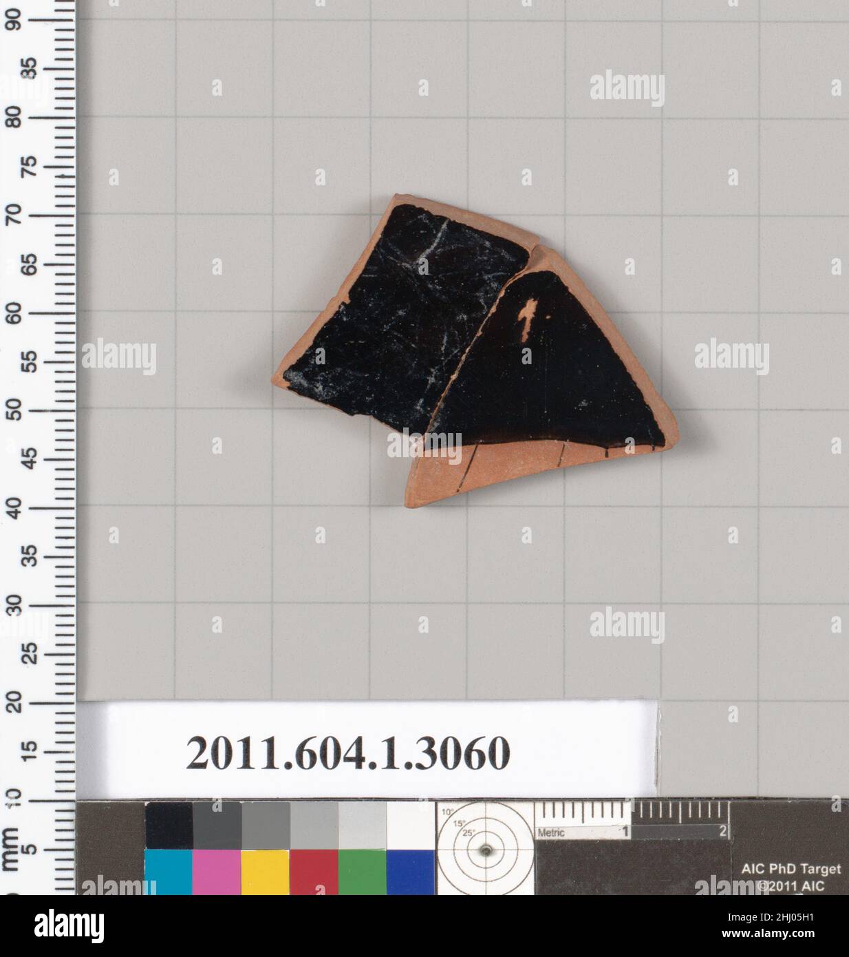 Terracotta fragment of a kylix (drinking cup) 490–480 B.C. Greek, Attic Interior, part of a ...