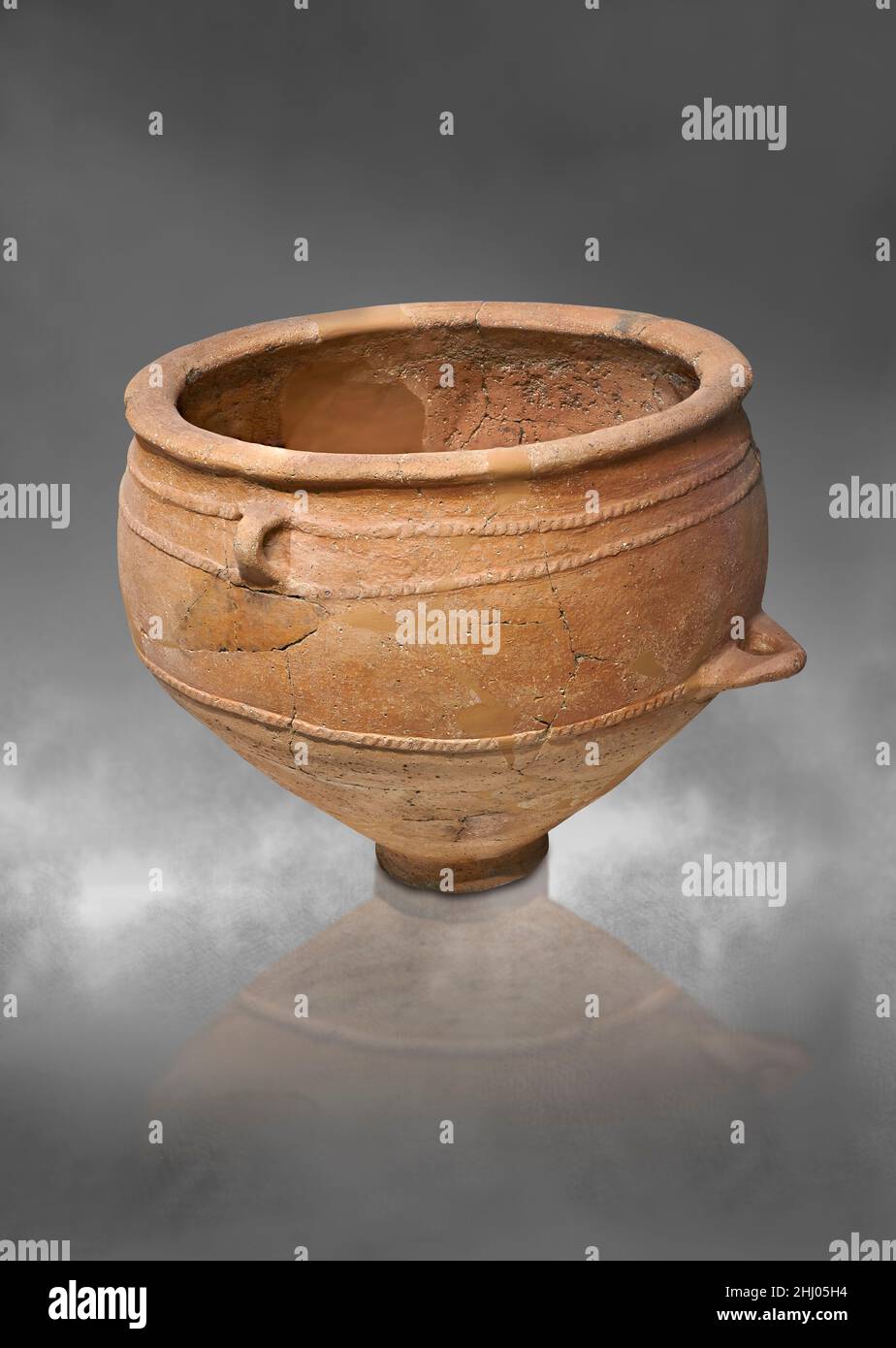 Neolithic Greek pottery pithos type bowl, 2700-2200 BC, Tiryns Lower ...