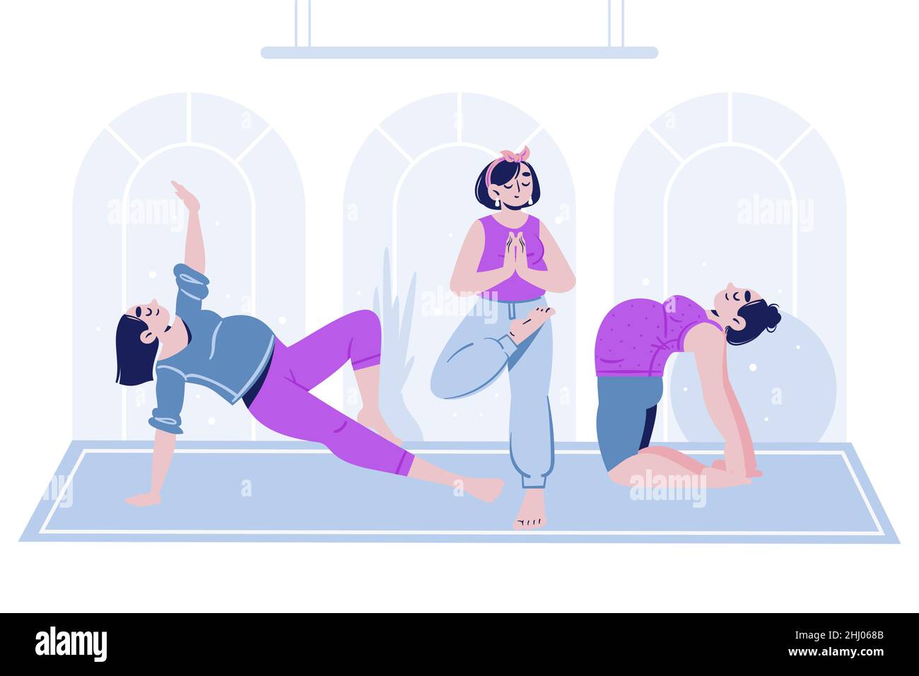 Set fitness woman practice Stock Vector Images - Alamy