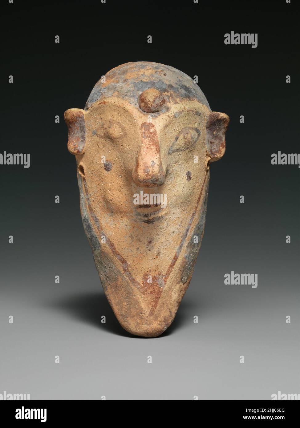 Terracotta mask of a bearded man ca. 600–480 B.C. Cypriot The mask is ...