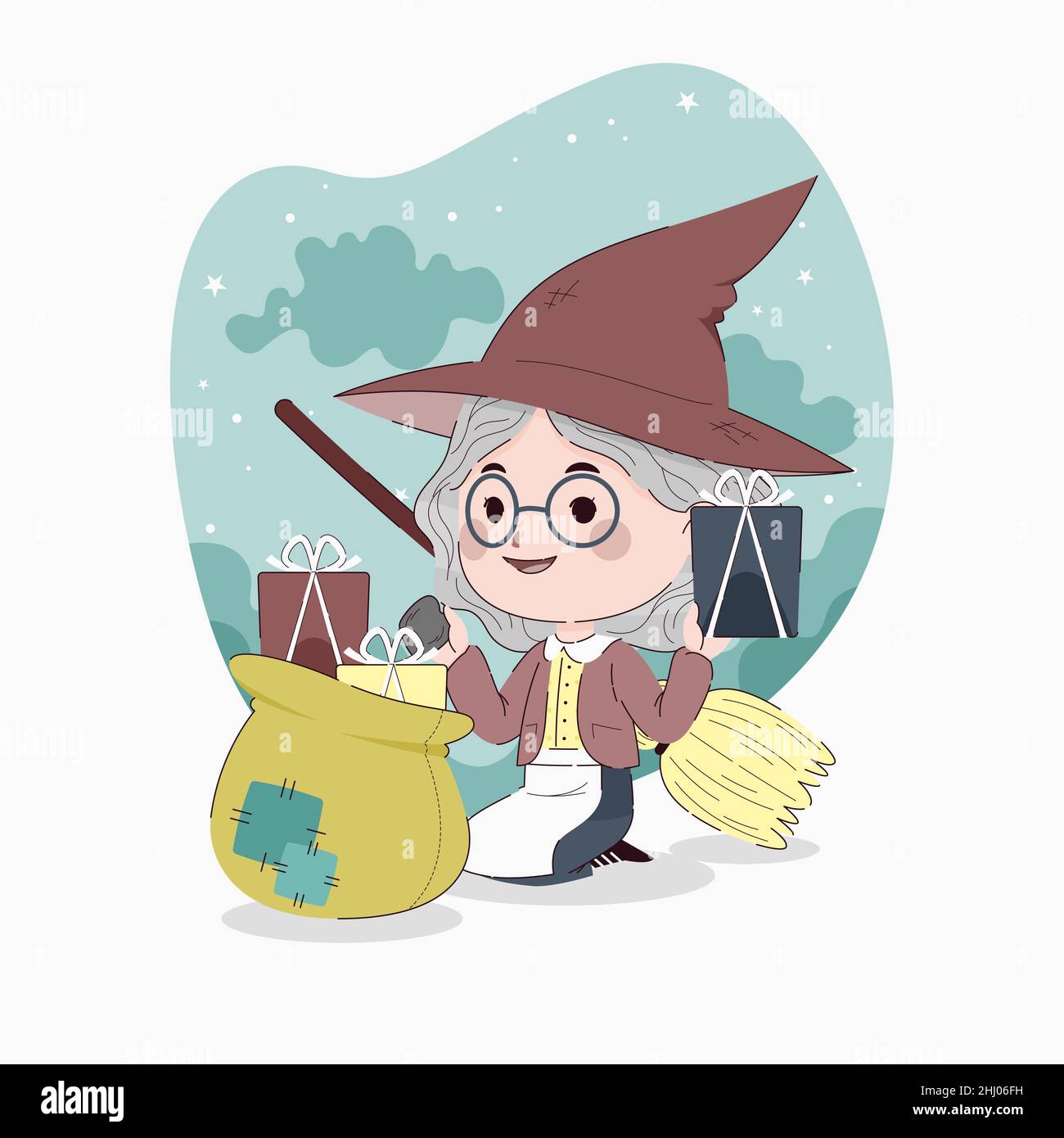 Flat befana illustration Vector illustration Stock Vector Image & Art ...
