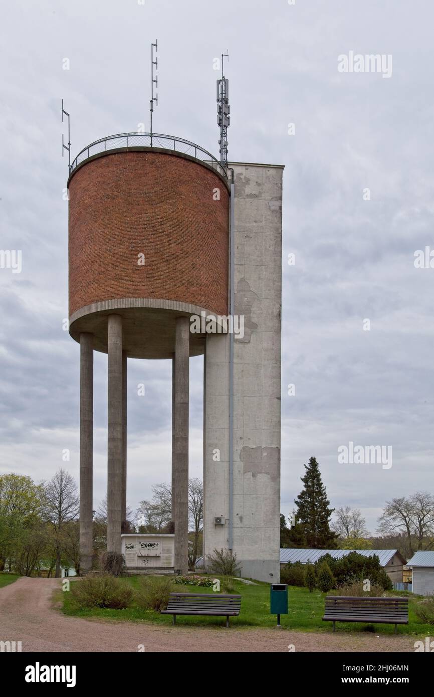 Old water tower of bricks Stock Photo - Alamy