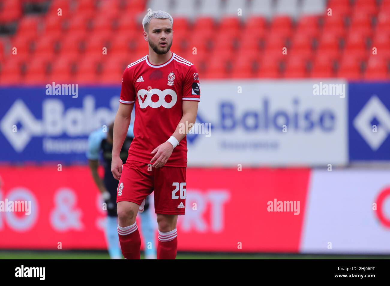 LIEGE, BELGIUM - JANUARY 23: Nicolas Raskin of Standard de Liege during ...