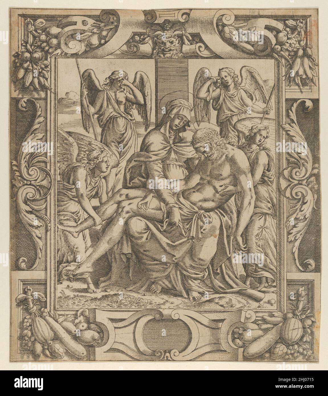 Pietà in an Ornamental Frame 1535–55 Jean Mignon French. Pietà in an ...