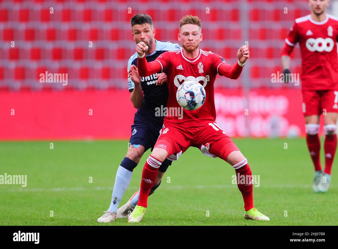 LIEGE, BELGIUM - JANUARY 23: Renaud Emond of Standard de Liege in duel ...