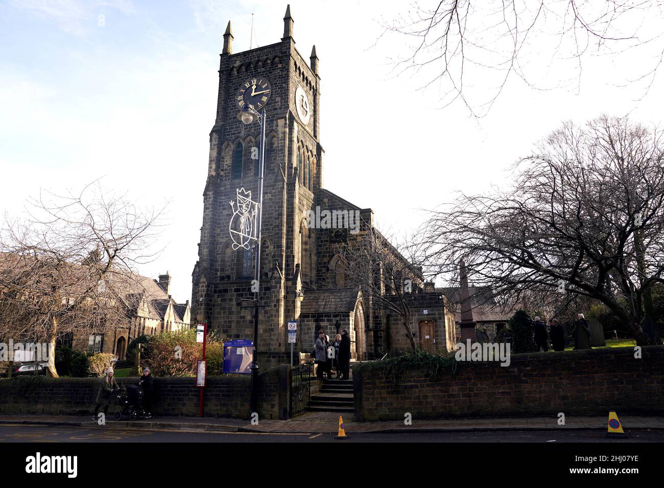 General view from outside the St John's Church ahead of the funeral of ...