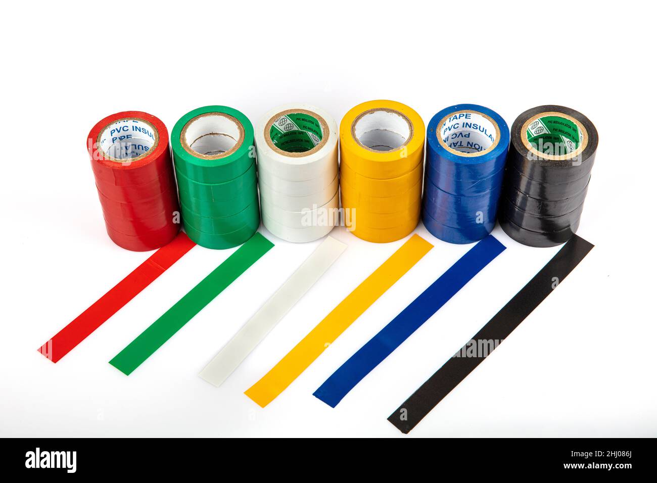 electrical tape (Insulated Electrical Tape) of different colors on a ...