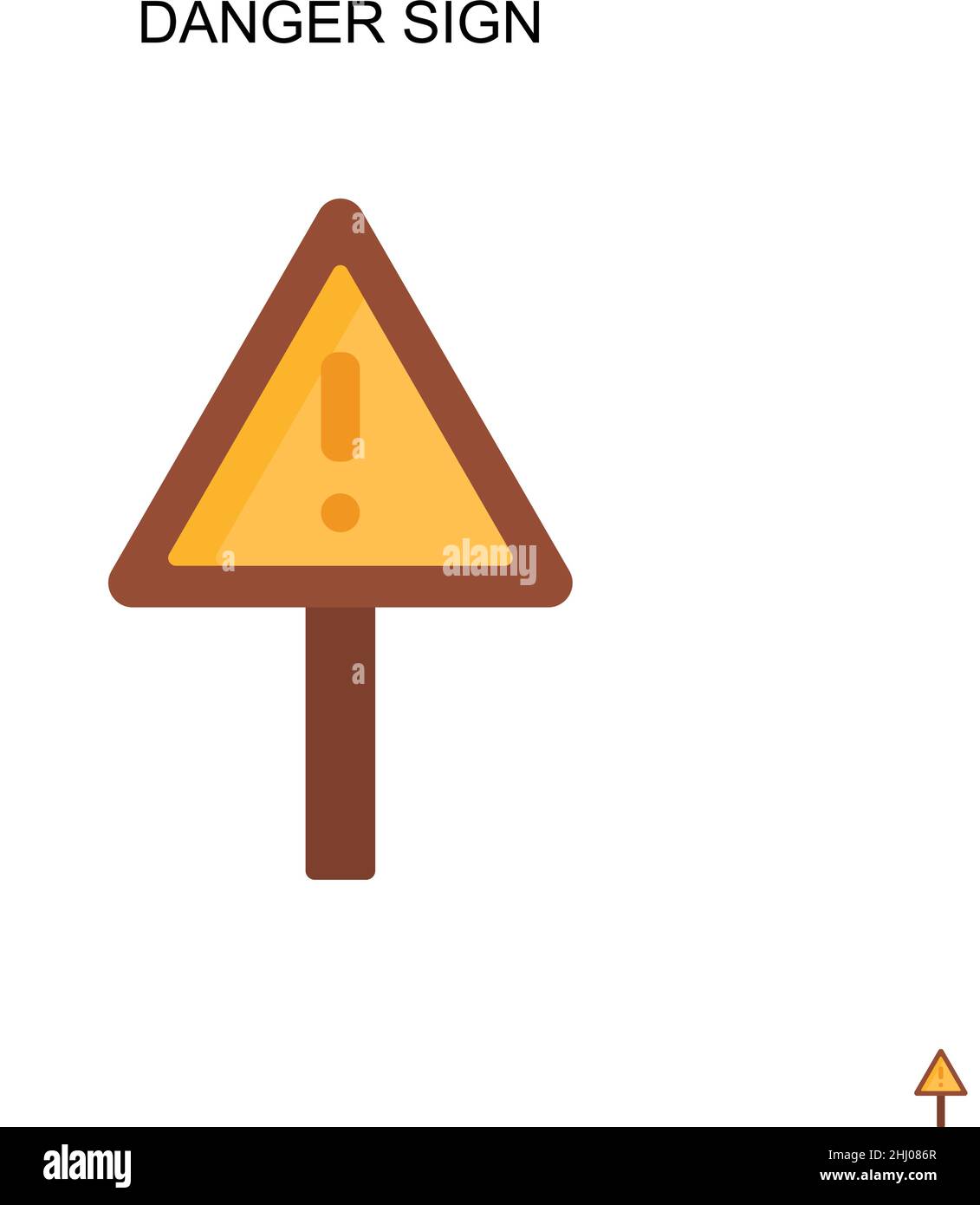 Danger sign Simple vector icon. Illustration symbol design template for ...