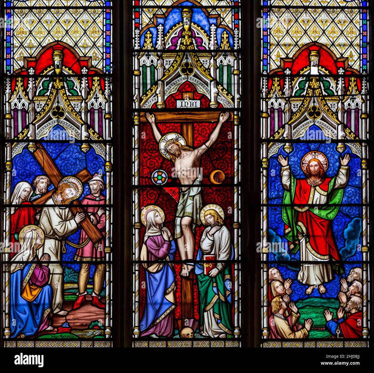 Stained glass window by William Wailes c 1860, Thrandeston church ...