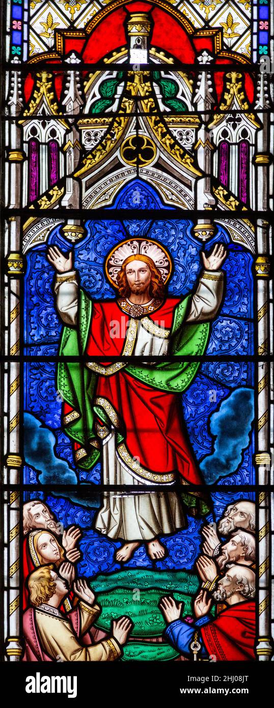 Stained glass window by William Wailes c 1860, Thrandeston church ...