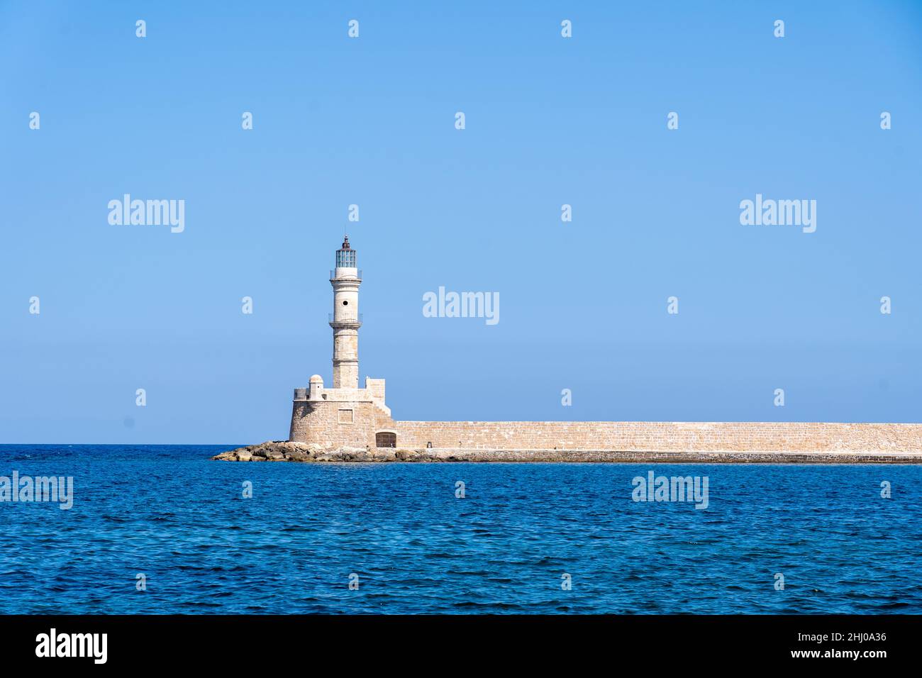 Lighthouse of Chania on Crete, Greece Stock Photo - Alamy