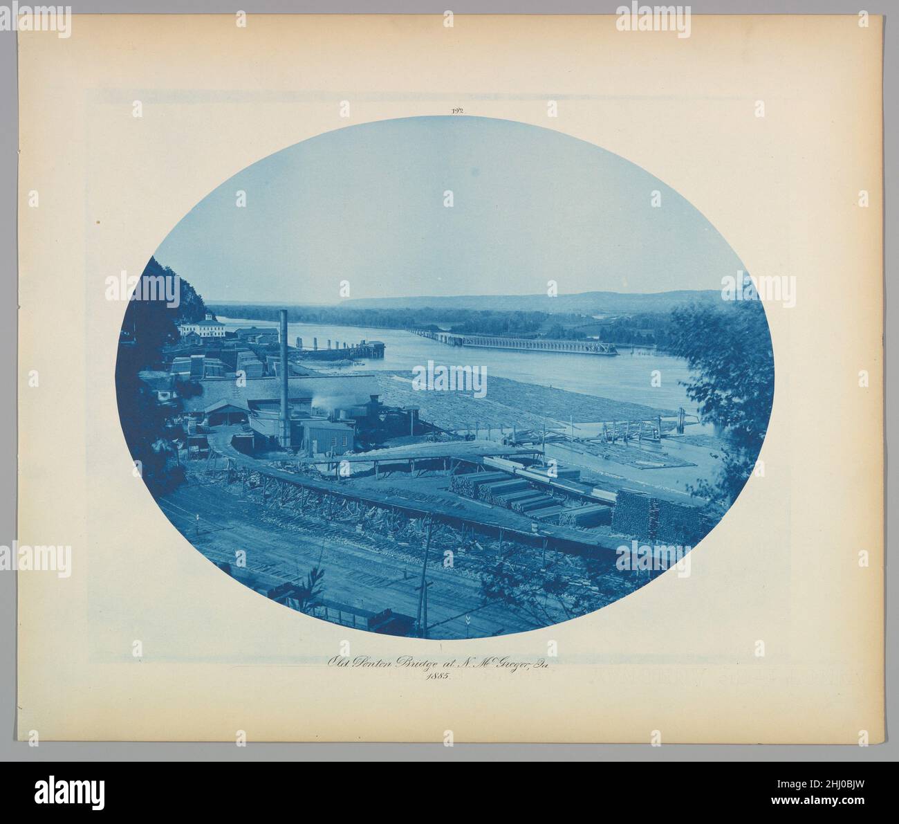 Old Ponton Bridge at N. McGregor, Ia. 1885 Henry P. Bosse American ...