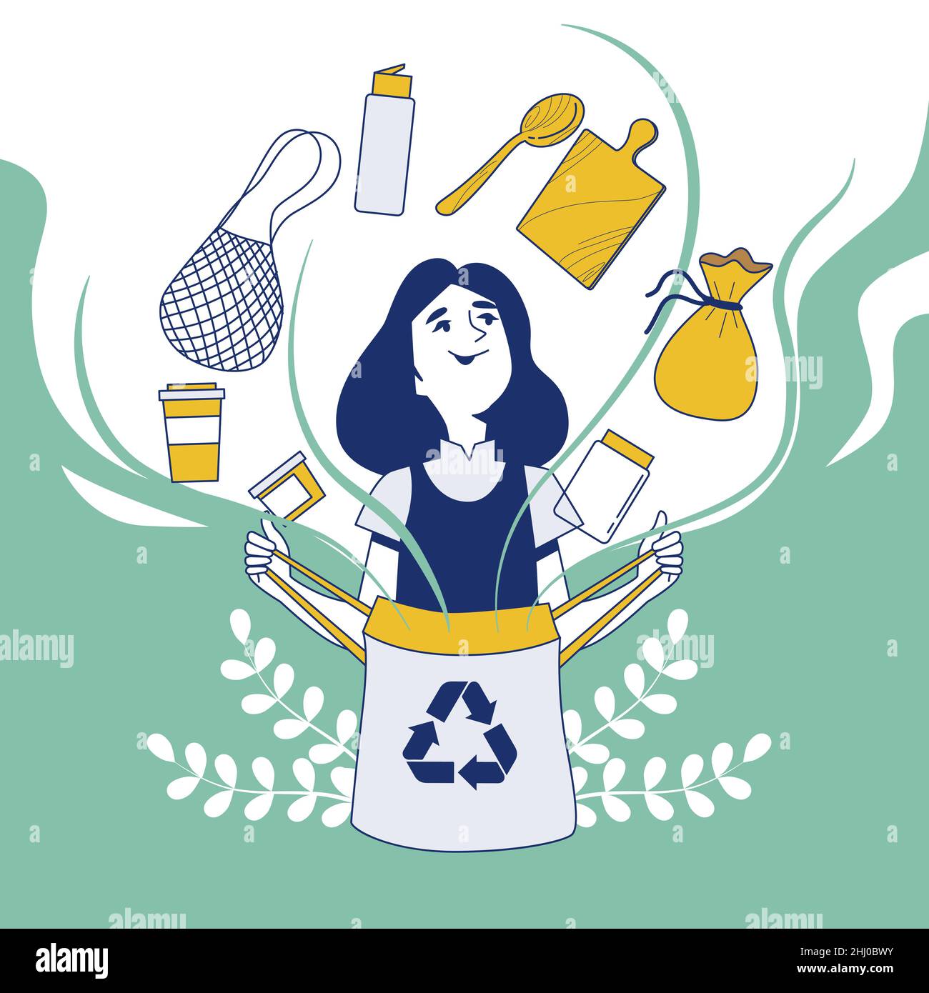 Zero waste concept illustration Vector illustration Stock Vector Image ...
