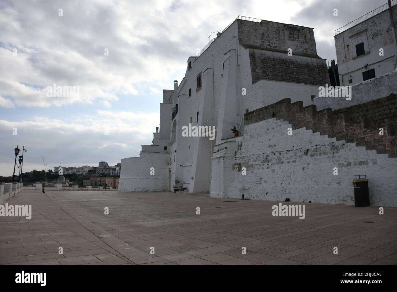 View of the old town of Ostuni, also known as "The white city", Apulia ...
