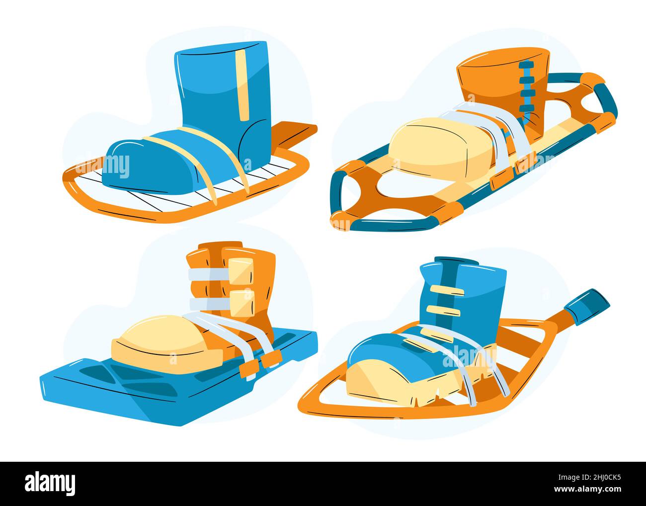 Hand drawn snowshoes set Vector illustration Stock Vector Image & Art ...