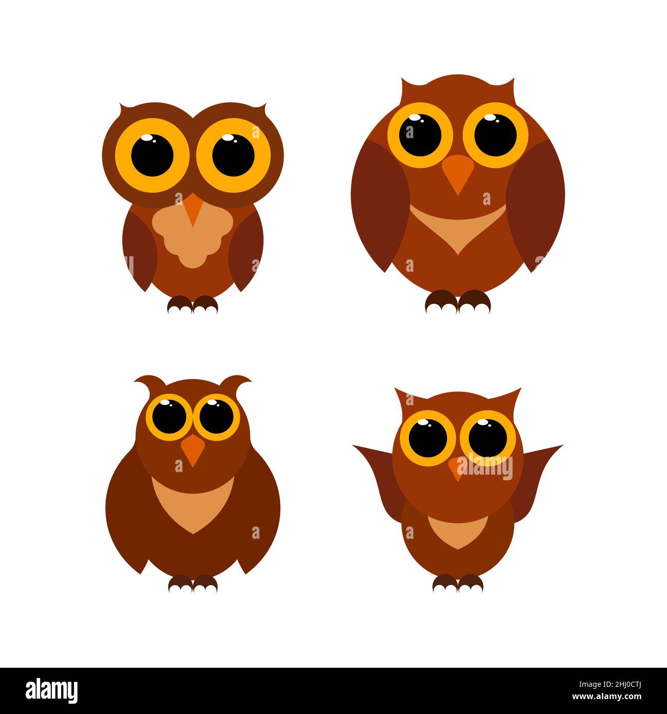 Cute doodle outline owl Stock Vector Images - Alamy