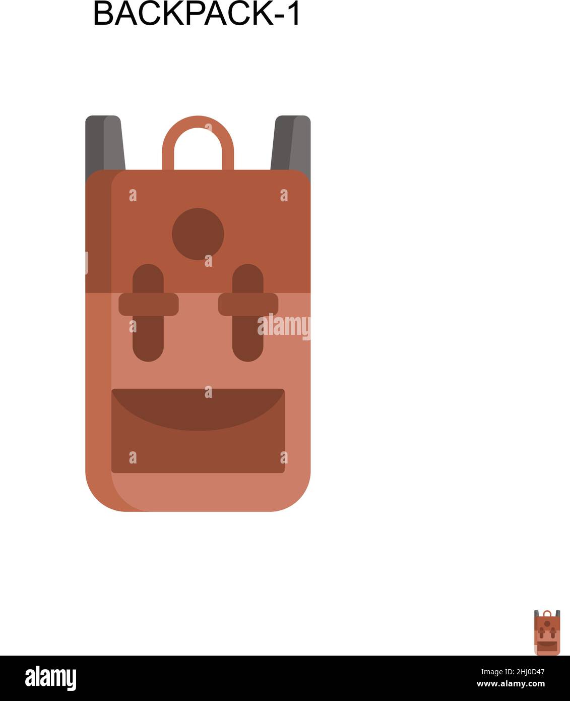 Backpack-1 Simple vector icon. Illustration symbol design template for ...