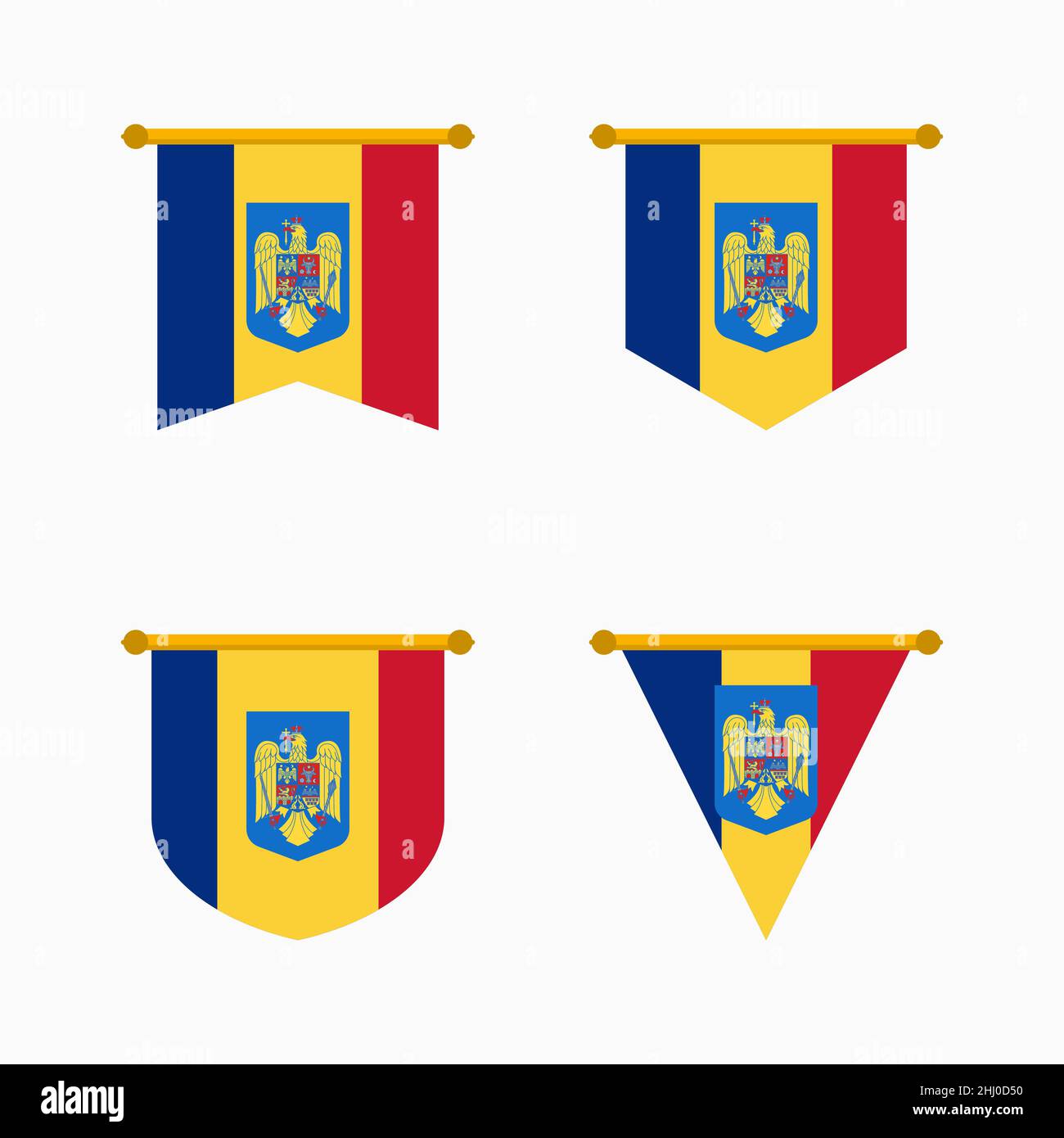 Romanian flag and national emblems set Vector illustration Stock Vector ...