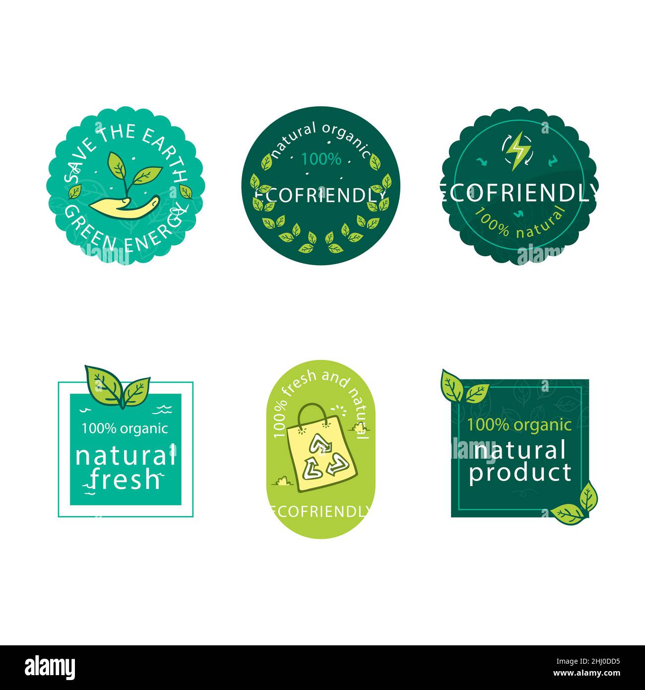Hand drawn eco friendly labels Vector illustration Stock Vector Image ...